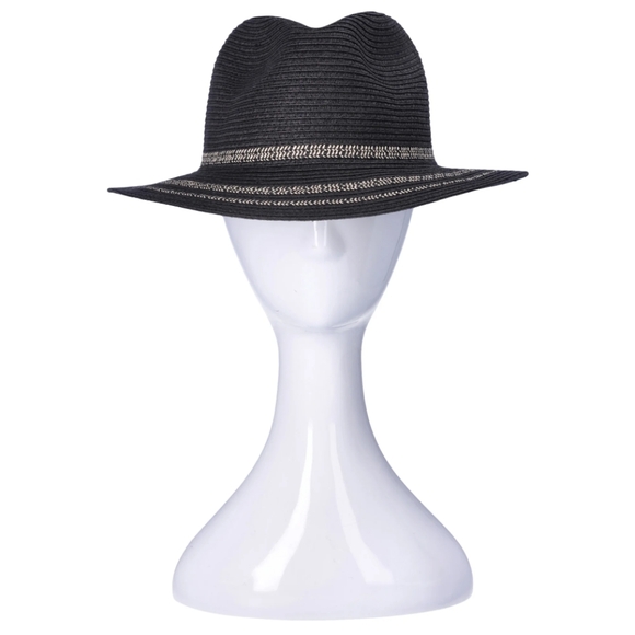 Time and Tru | Accessories | Time And Tru Womens Striped Black Straw ...
